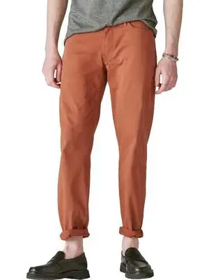 Lucky Brand 333 Straight Fit Stretch Cotton Pants - Rich Soil