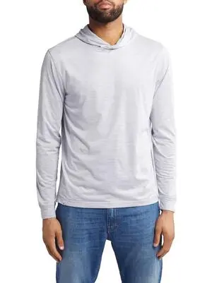 Johnnie-o Johnnie-O Talon Prep-Formance Long Sleeve Hooded T-Shirt Light Gray