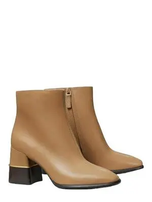 Tory Burch Tory Burch Leather Ankle Bootie Almond Flour