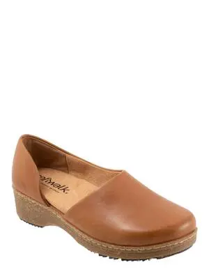 Softwalk Addie Half D'orsay Clog - Cognac