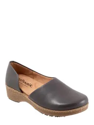 Softwalk Addie Half D'orsay Clog - Dark Grey