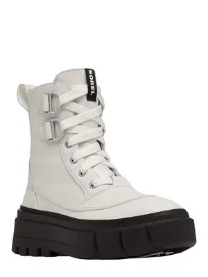 Sorel Caribou X Waterproof Leather Lace-up Boots - Sea Salt/ Black
