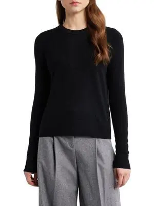 Vince Classic Crewneck Cashmere Sweater - Black