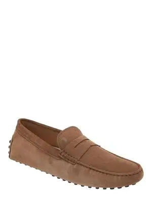 TOD'S Gommino Suede Driving Loafer - Noce Chiaro