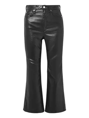 Rag & Bone Casey Coated Kick-flare Jeans - Black