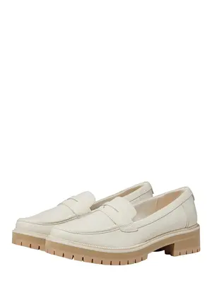 Toms TOMS Cara Loafers With Platform Stacked Heel Bone