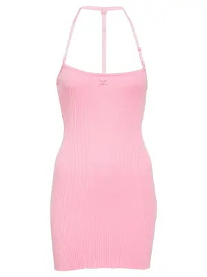 COURREGES Courrèges Ribbed-knit Minidress - Pink