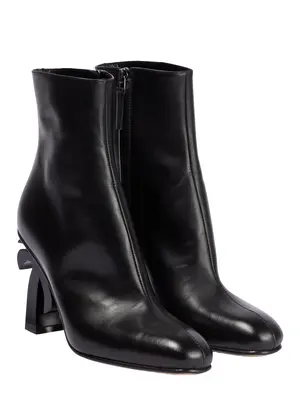 Palm Angels Palm Leather Ankle Boots - Black