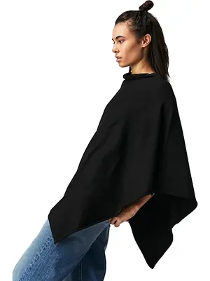 Free People Simply Triangle Poncho Black