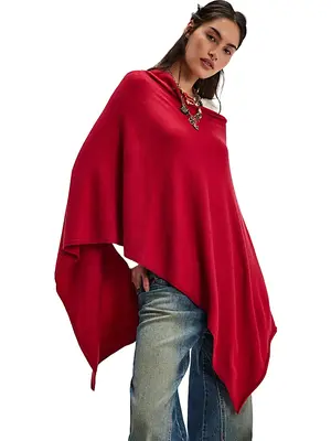 Free People Simply Triangle Poncho Clay