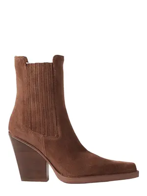 Paris Texas Dallas Suede Ankle Boots - Brown