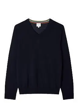 Paul Smith Merino Wool V-neck Sweater - Blue