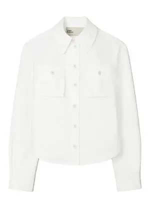 Tory Burch Cropped Cotton Jacket - White