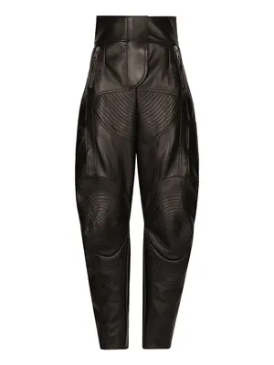 Dolce & Gabbana High-waisted Leather Biker Pants - Black