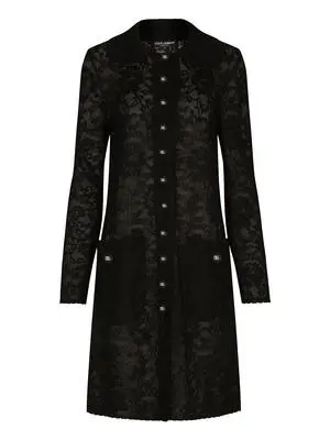 Dolce & Gabbana Lace-stitch Coat - Black