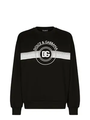 Dolce & Gabbana Dg Logo Print Jersey Sweatshirt - Black