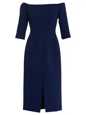 Carolina Herrera Off-shoulder Midi Dress - Midnight