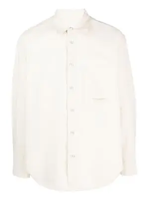 SOLID HOMME Logo-embroidered Cotton Shirt