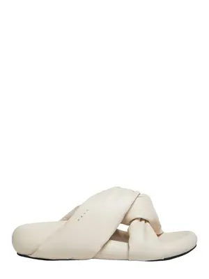 Marni Bubble Twist-detail Leather Sandals - White