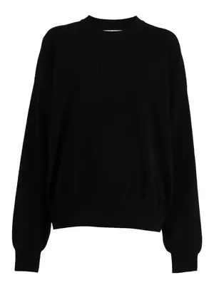 Alexander Wang Logo-embroidered Ribbed Sweater - Black