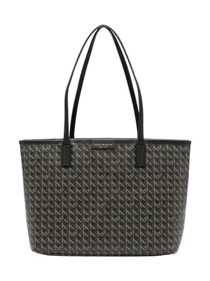 Tory Burch Monogrammed Logo Tote - Black