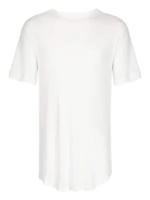 JULIUS Curved-hem Cotton T-shirt - White