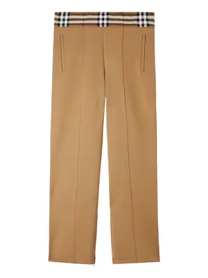 Burberry Check-trim Joggings Trousers - Neutrals