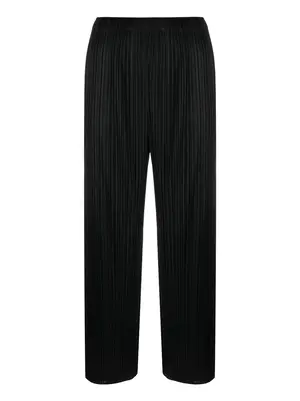 Issey Miyake Cropped Pleated Trousers - Black