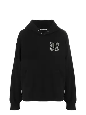Palm Angels Logo-print Cotton Hoodie - Black