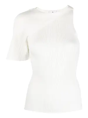 COURREGES Courrèges Asymmetric Ribbed-Knit Top