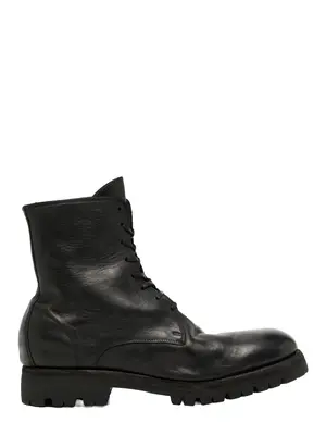 Guidi Lace-up Leather Boots - Black