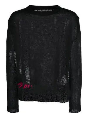 Andersson Bell Distressed Mohair-blend Jumper - Black
