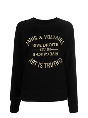 Zadig&Voltaire Logo-embroidered Organic-cotton Sweatshirt - Black