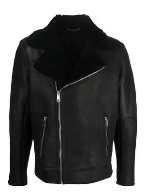 ERALDO Shearling Leather Jacket - Black