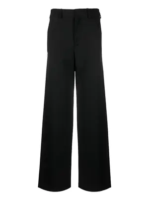 MAISON MARGIELA Single-stitch Logo Wide-leg Trousers - Black