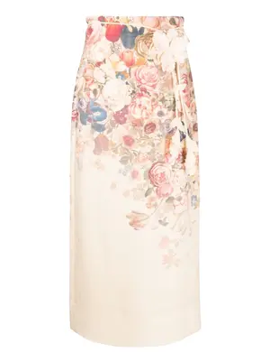 Zimmermann Luminosity Pencil Midi Skirt - Pink