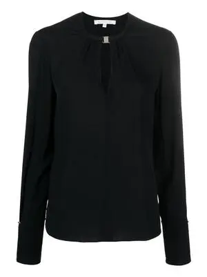 PATRIZIA PEPE Fly-Buckle Neckline Blouse
