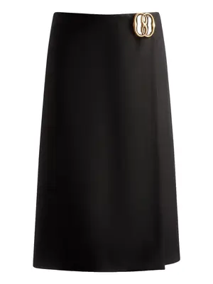 Bally Logo-plaque Mohair Skirt - Black