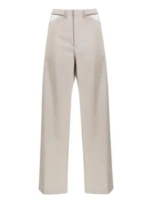 DION LEE Cut-out Wool Trousers - Neutrals