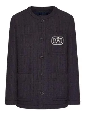 Valentino Garavani Vlogo Signature Tweed Jacket - Blue