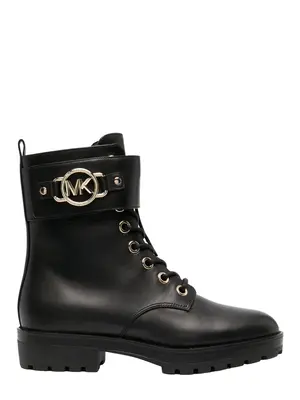 Michael Kors Rory Lace-up Leather Boots - Black