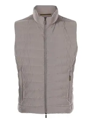 MOORER Zip-up Gilet - Grey