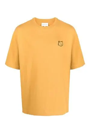 Maison Kitsuné Fox-patch Cotton T-shirt - Yellow