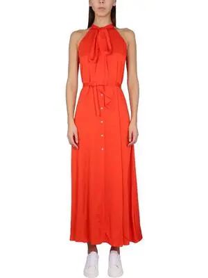Aspesi Belted Button-up Dress - Orange