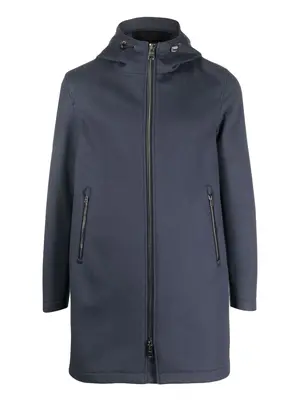 Herno Zip-up Hooded Coat - Blue