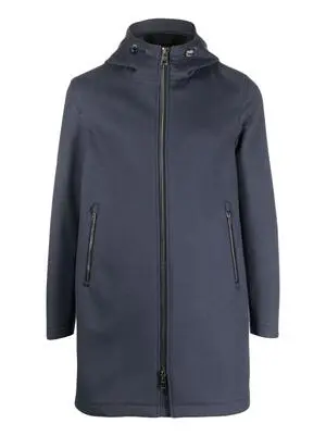 Herno Zip-up Hooded Coat - Blue