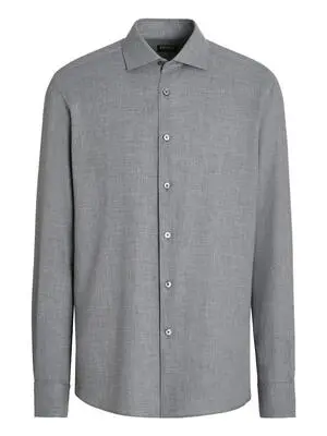 Zegna Cashco Cotton-cashmere Shirt - Grey