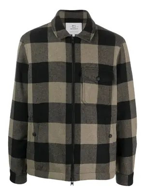 Woolrich Checked Wool-blend Shirt Jacket - Green