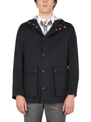 Thom Browne Nylon Parka - Blue