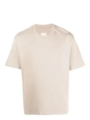 Emporio Armani Half-sleeved Organic-cotton T-shirt - Neutrals